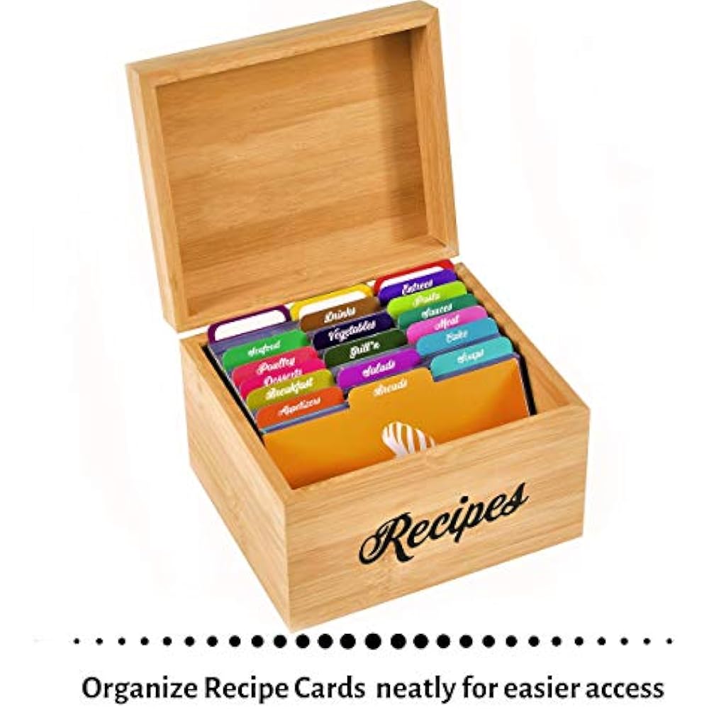 Recipe Card Dividers Set 25 Box Dividers 4x6 With Tabs 16 Labelled 