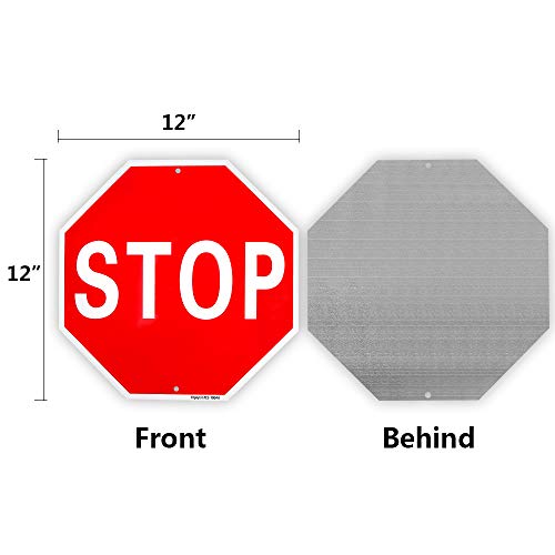 Stop Sign Street Slow Warning Reflective Signs 12"x 12" 40 Mil Rust ...