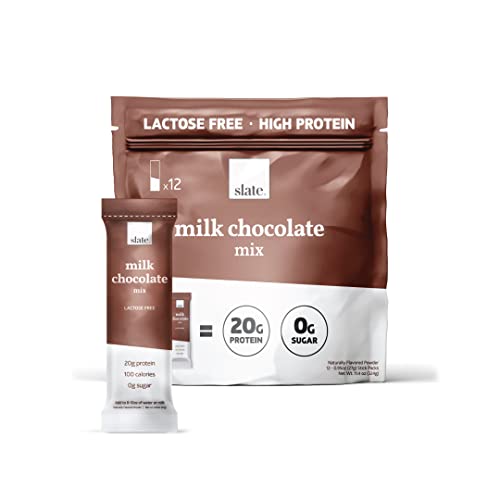 Slate Milk - High Protein Drink Mix, Milk Chocolate, 12 Single-Serve ...
