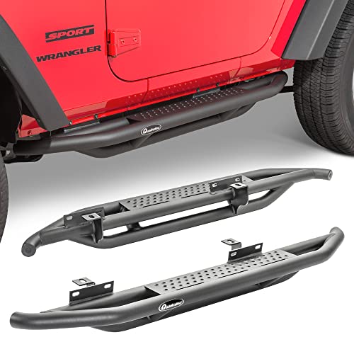 Quadratec QRC Side Armor Rocker Guards with Step, Pair of 2 - Fits Jeep ...