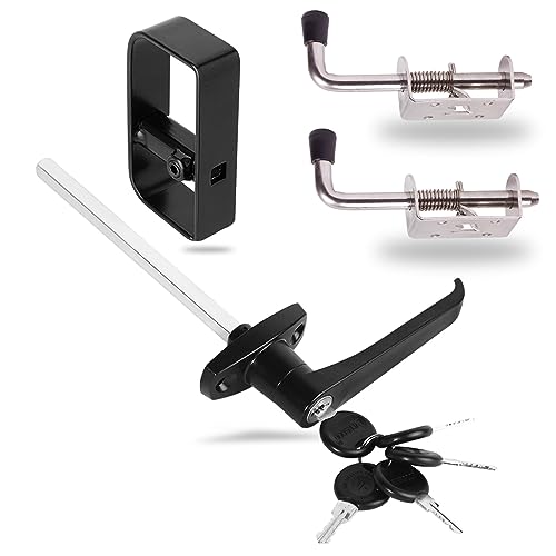 Hurrikom Shed Door Latch Kit with 5 Keys -L-Handle Lock Kit and 2 Packs ...