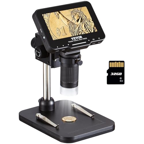 LCD Digital Microscope for Adults Kids, 4.3" IPS Screen, Coin ...