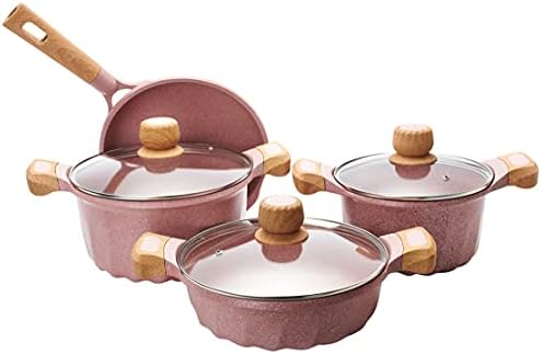 Granite Coating Non-Stick Cookware Set 9Pcs Pink, 64398 price in Saudi ...