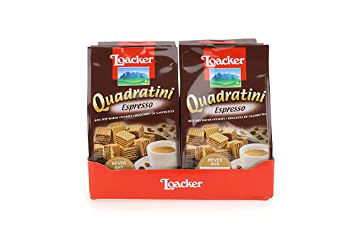 Loacker Quadratini Premium Espresso Wafer Cookies, 110g/3.88oz., Pack ...