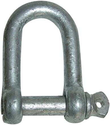 Merriway BH04301 M12 Bright Zinc Plated Steel D Type Shackle, 1/2 inch ...