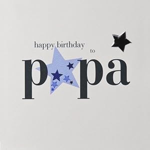 Claire Giles Hearts and Stars Happy Birthday Papa Card: Amazon.co.uk ...