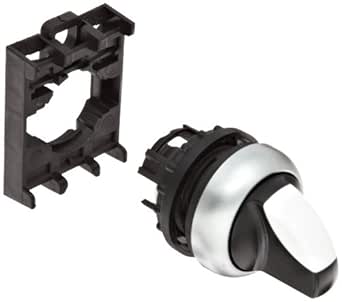 Eaton M22-WRK Selector Switch, 2 Positions, Rotary Actuator Style, On-Off Action, Silver Bezel ...