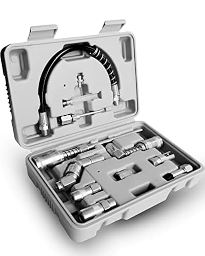 Grease Gun Accessory Set 12 Piece, Grease Coupler Kit and Grease Gun ...