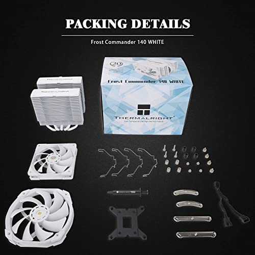 Thermalright FC140 White CPU Cooler Dual Towers and Dual Fan, 5 * 8mm ...