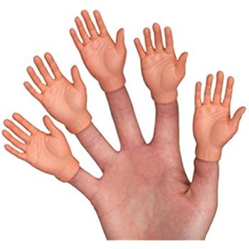 Amazon.com: Set of 2 Rubber Finger Feet Mini Puppets Left & Right: Toys ...