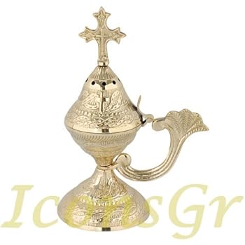 Amazon.com: Christian Byzantine Orthodox Greek Censer Incense Burner ...