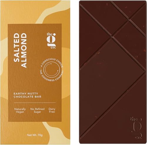 The G Co. Vegan Salted Almond Chocolate Bar With No Refined Sugar ...