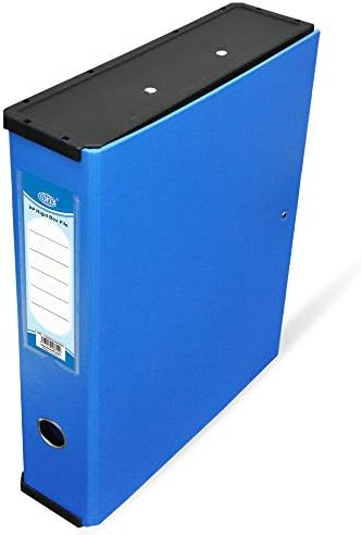 FIS Colored PP Rigid Box File Blue Color with Black Plastic Sides, 210 ...