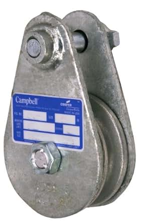 Campbell 4099NC 3" Single Steel Drop Side Wire Rope Snatch Block with ...