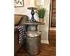 Amazon.com: Milk Can end table, wood end table, cream milk can, end ...