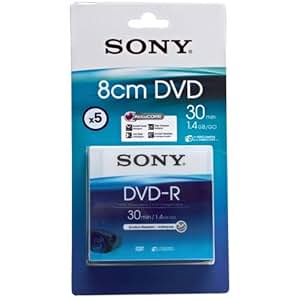 Amazon.com: Sony DVD-R 1.4Gb 8cm 30min Pack 5 Camcorder Mini dvds dvdr ...