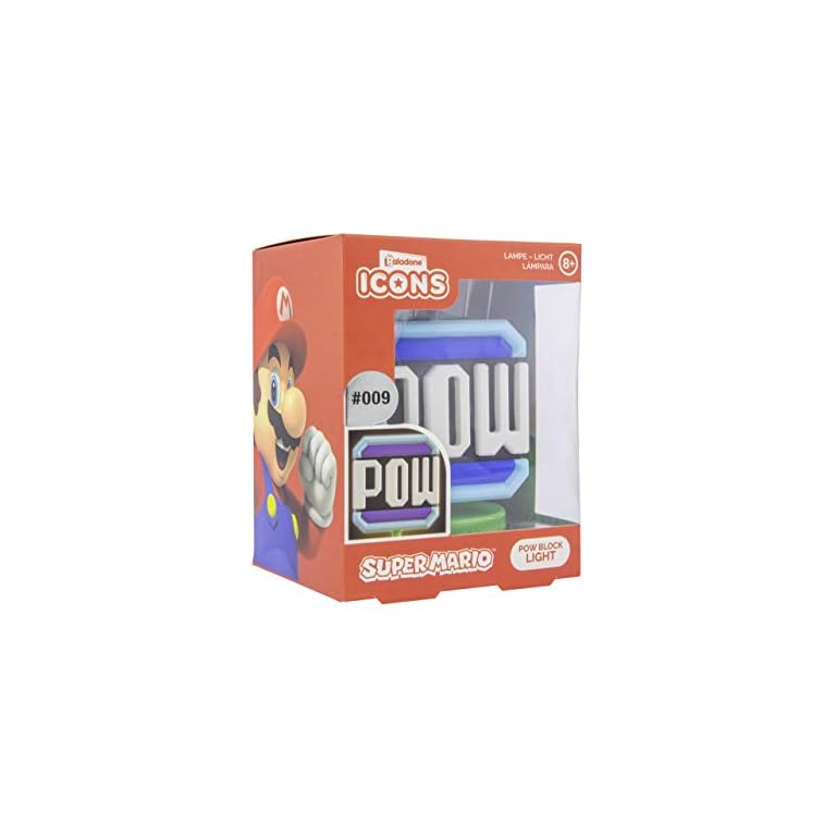 Paladone Super Mario Pow Block Icon Light - Officially Licensed ...