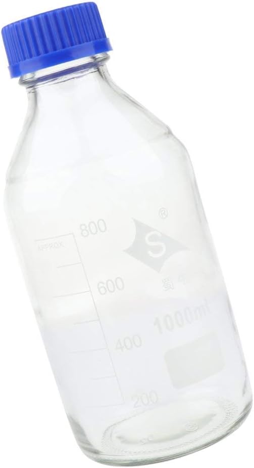 SGerste Scientific Laboratory - Botellas de reactivo de cristal redondo ...