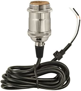 6 ft. - Antique Pendant Light Socket - Polished Nickel - Keyless ...