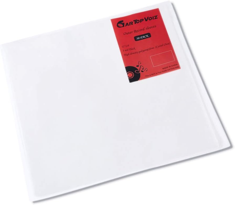 Outer Vinyl Sleeves, Set of 50 Plastic Vinyl Album Covers Protect 12″LP ...