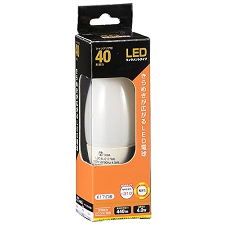 Amazon.co.jp： LED電球40wホワイトC型E17 LDC4L-E17 W6: 家電・カメラ