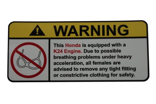 Honda K24 Engine No Bra, Warning decal, sticker - Import It All
