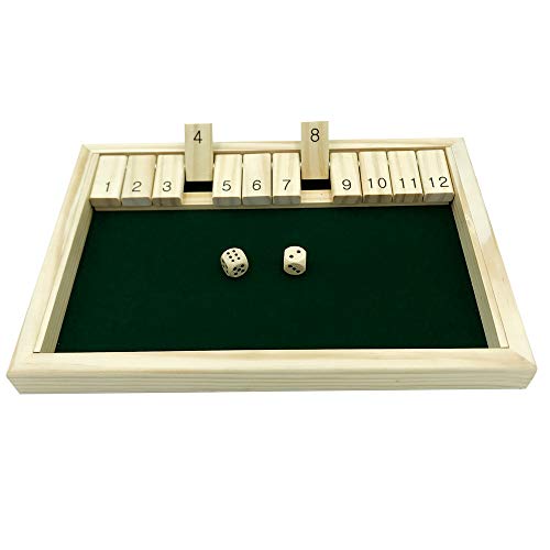 Yuanhe Wood Deluxe 12 Number Shut The Box Dice Board Game | Pricepulse