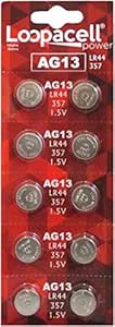 Amazon.com: LOOPACELL AG13 LR44 L1154 357 76A A76 Button Cell Battery 10 Pack : Health & Household