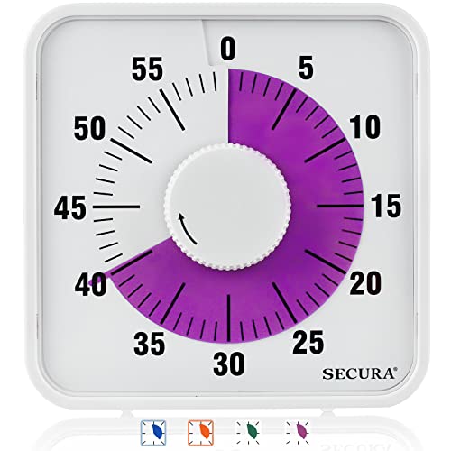 Secura 7.5 Inch Visual Timer, 60 Minute Oversize Visual Countdown Timer ...