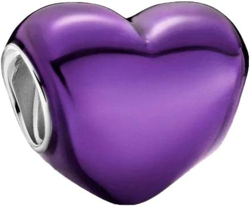 Amazon.com: PANDORA Metallic Purple Heart Charm: Jewelry