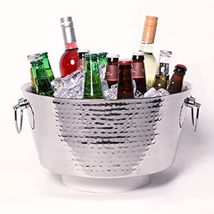 Amazon.com: BREKX Hammered Stainless-Steel Beverage Tub, Double-Walled ...