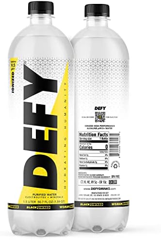 DEFY Ionized Alkaline pH9.5+ Water, High Performance Purified Water ...