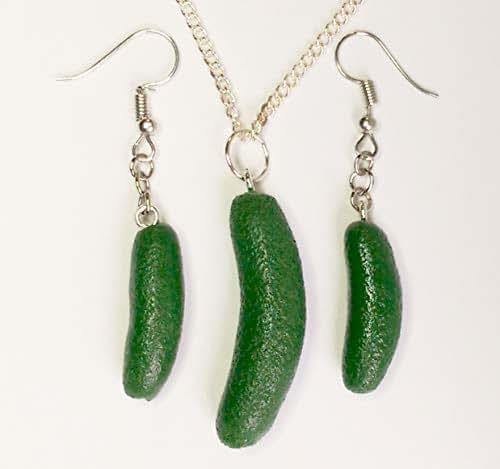 Amazon.com: Pickle Earrings and Necklace Set Faux Food Jewelry ...