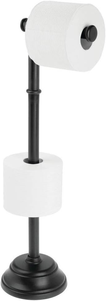 mDesign Modern Plastic Toilet Paper Roll Holder Stand and Dispenser ...