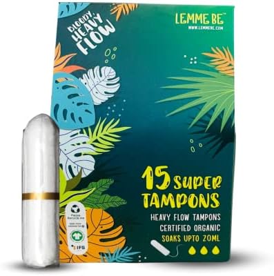 Lemme Be Heavy Flow Tampons 100% Cotton Certified Biodegradable ...