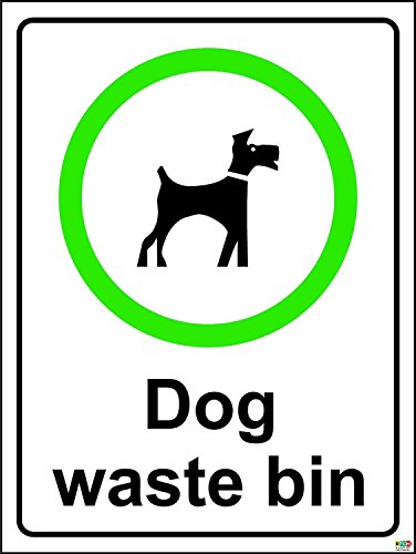 Dog Waste Bin sign - Self Adhesive Sticker Label Sign 200mmx150mm ...