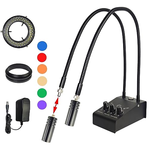 Microscope Light 6W 6500K Dual Gooseneck Spotlight with Adjustable ...