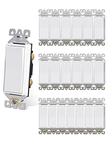 AIDA Single Pole Rocker Decora Light Switch, 15 Amp Self-grounding ...