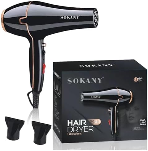 SOKANY Hair Dryer 1800-2200W Power, Hair Caressing Technology, Dual ...