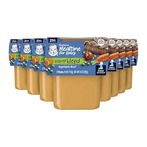 Amazon.com: Gerber Baby Food 2nd Foods, Dinner, Vegetable & Beef Puree ...