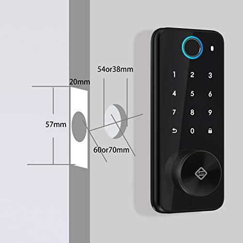 PINEWORLD Fingerprint Door Lock, Biometric Keyless entry deadbolt ...