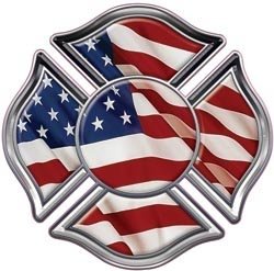 Amazon.com: Fire Department Maltese Iron Cross with American Flag - 2 ...