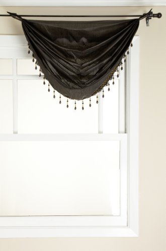 Stylemaster Tribeca Faux Silk Grommet Waterfall Valance with Beaded ...