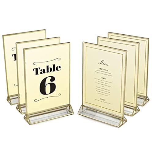 SUPER STAR QUALITY Clear Acrylic 2 Sided Frames with Gold Borders and ...