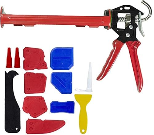 Caulking Gun, SocsPark Heavy Duty Caulk Gun, 1/10 Gallon Cartridge, 18: ...