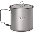 Amazon.com: TOMSHOO Titanium Mug 650ml/22 oz Camping Pot with Lid ...