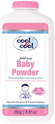 Cool & Cool Baby Powder - 250g - Protects Sensitive Skin, Alcohol-Free ...