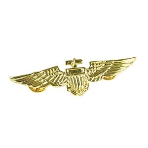 Gold Aviator Metal Pin Pilot Captain Badge Wings Military Captains ...