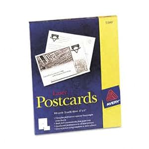 Amazon.com : Avery® Postcards CARD, PST, 4X6, LSR, 2/SH, WHT 15395 ...