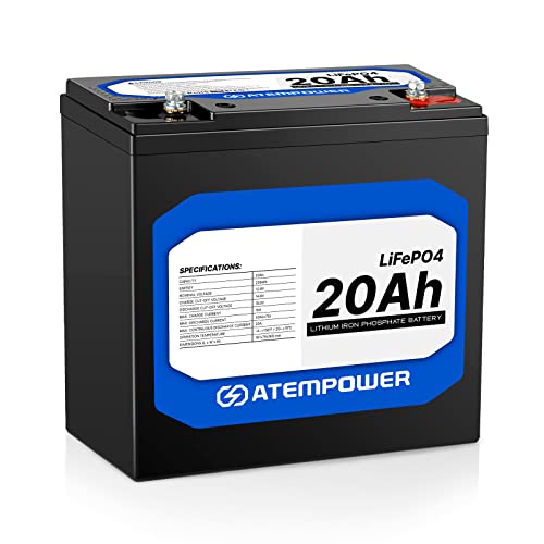 ATEM POWER 12V 20Ah Lithium Battery LiFePO4 Phosphate Fast Charging ...